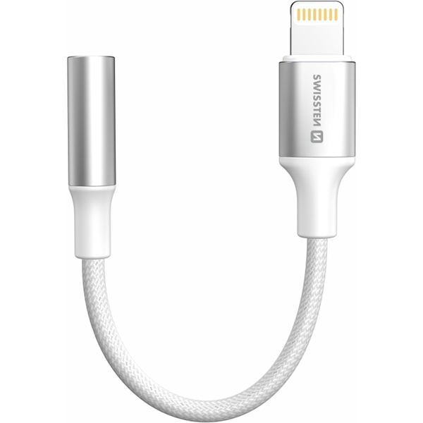 Swissten Textile Lightning / 3.5mm AUX 0,15 M White - Multicom Retail ...